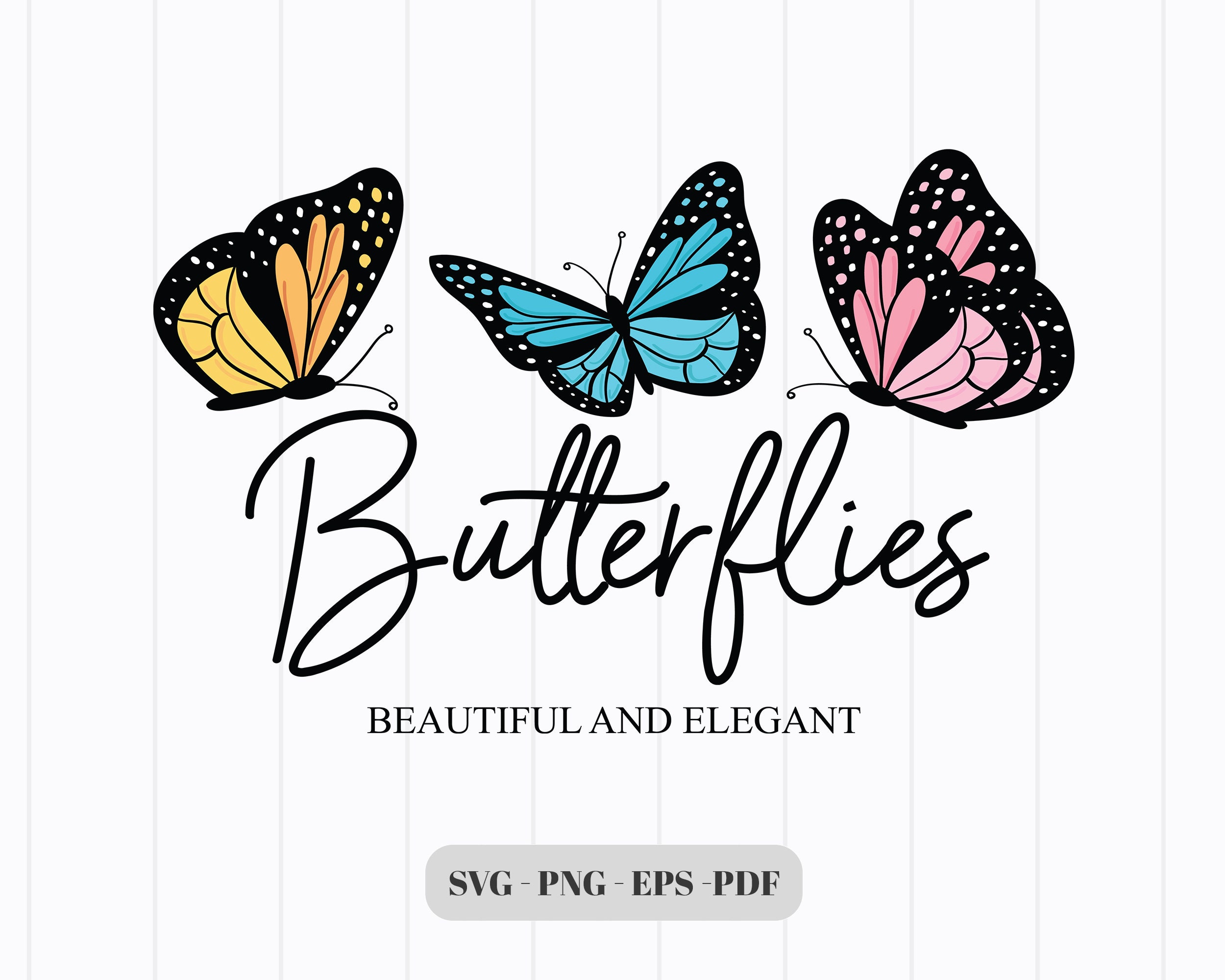 Layered Butterfly SVG, Butterfly SVG, Butterfly Silhouette, Monarch ...