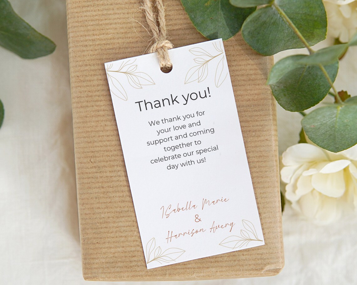 Thank You Label Template, Wedding Thank You Note Design - Etsy
