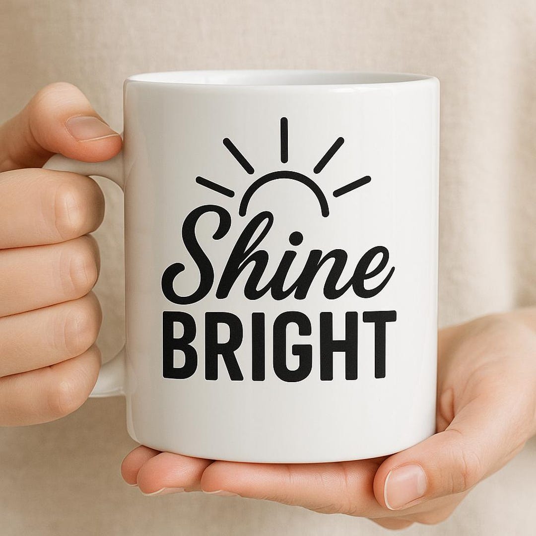 Shine Bright | Motivational Quote SVG PNG EPS | Positive Sunburst ...