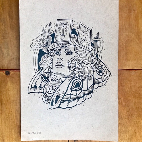 Book Witch Print/librarian Witch - Etsy