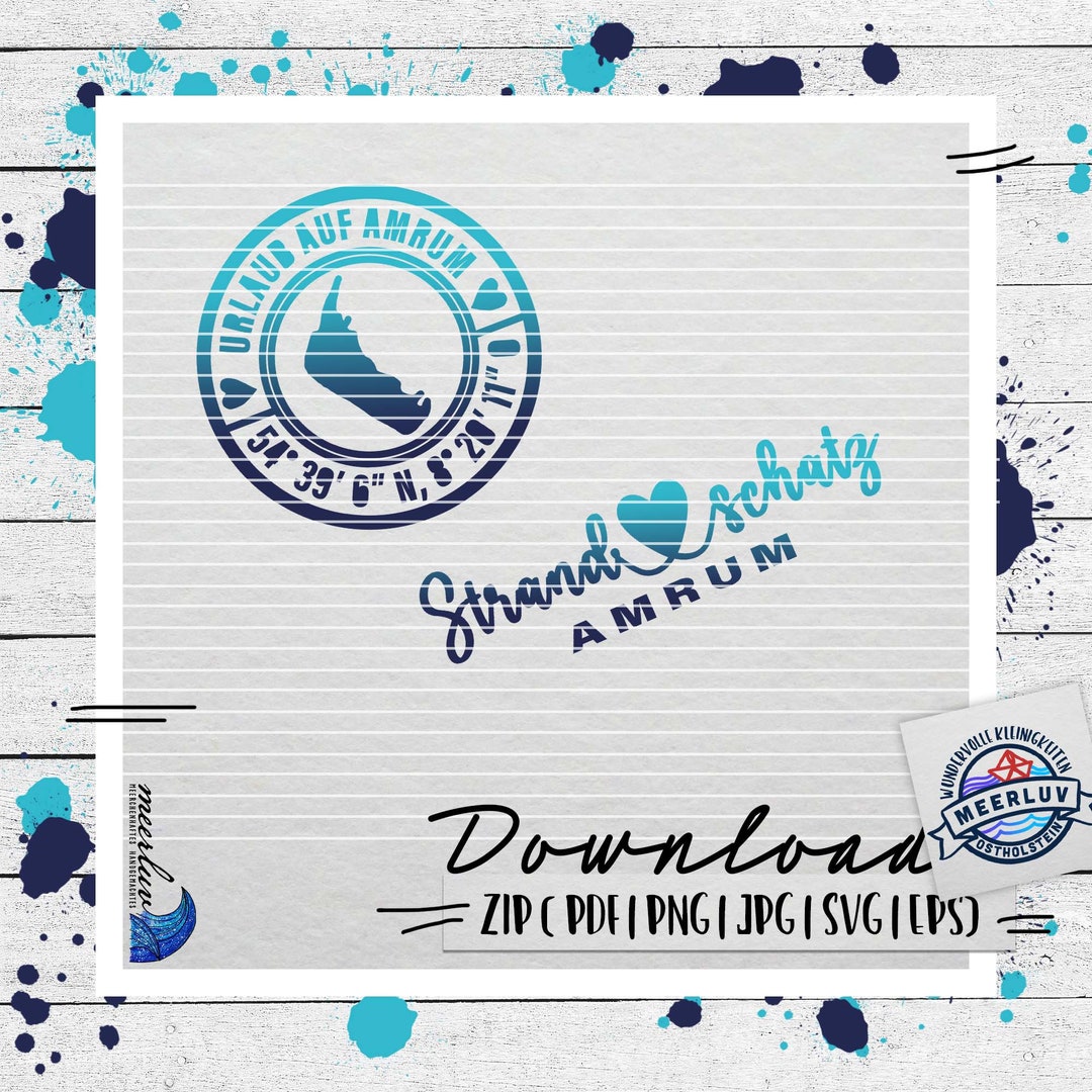 Plotterdatei strandschatz Urlaub Auf Amrum Maritim SVG PNG Ostsee Meer Strand Cutfile - Etsy