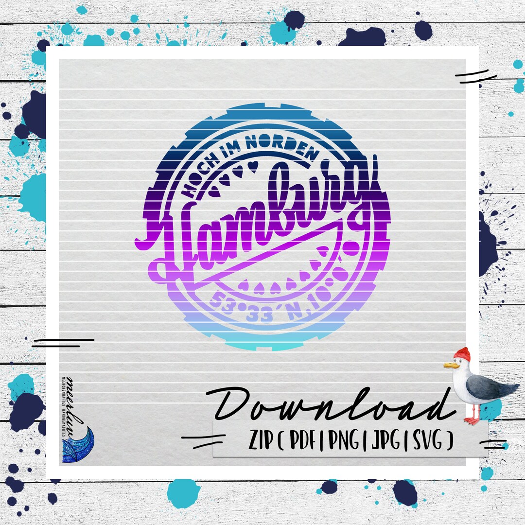 Plotterdatei Hamburg Button SVG PNG Cutfile Maritim Sommer Windlicht - Etsy