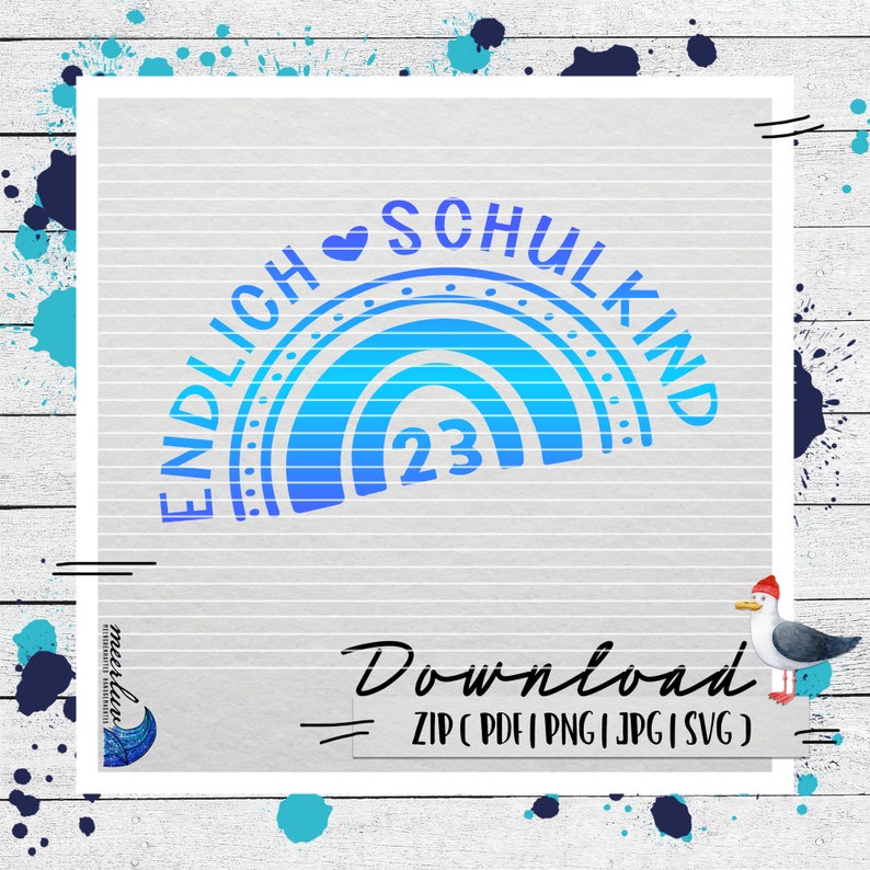 Plotterdatei Endlich Schulkind SVG PNG Cutfile Einschulung Schule Mitbringsel Mitbringsel ...