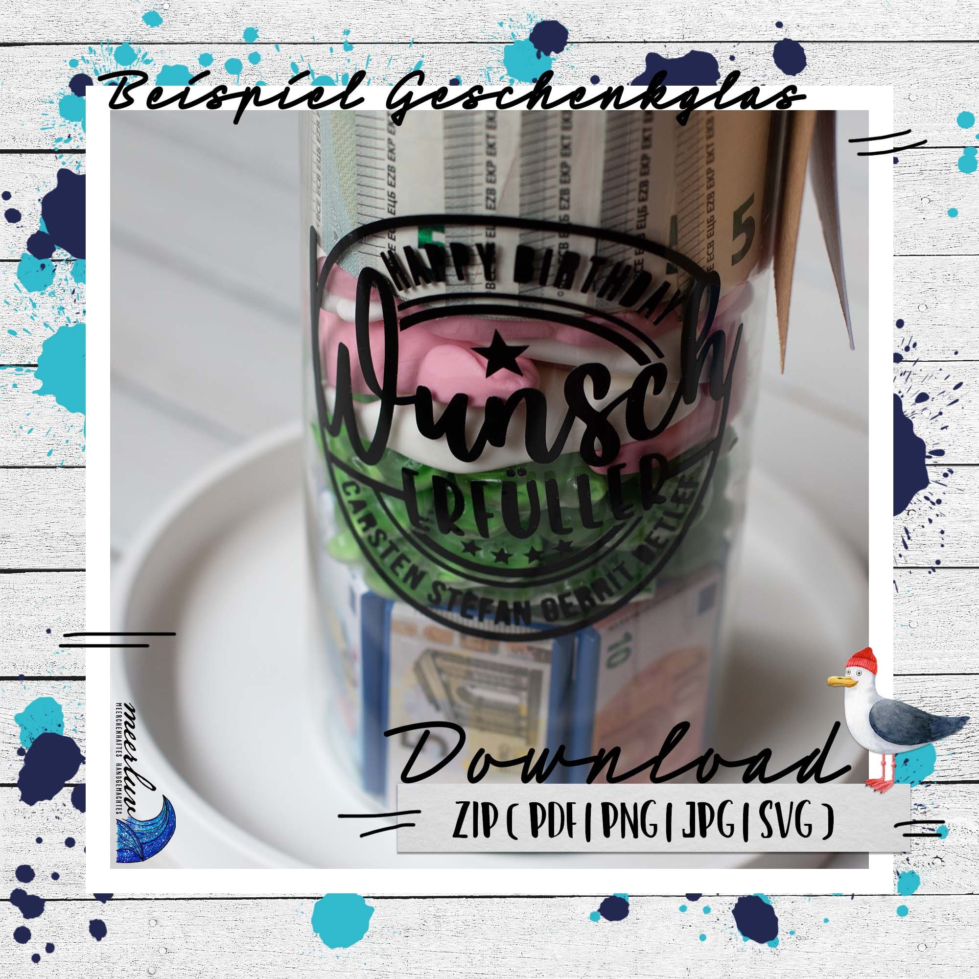 Plotterdatei Wunscherfüller SVG PNG Cutfile Geburtstag Geschenk Mitbringsel - Etsy México