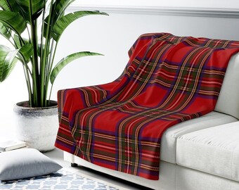 Red Plaid Sofa Throw | Etsy