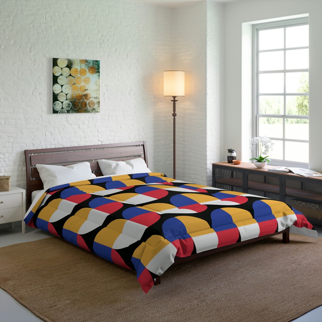 Geometric Comforter, Mid Century Bedroom, King Comforter, Queen Bedding ...