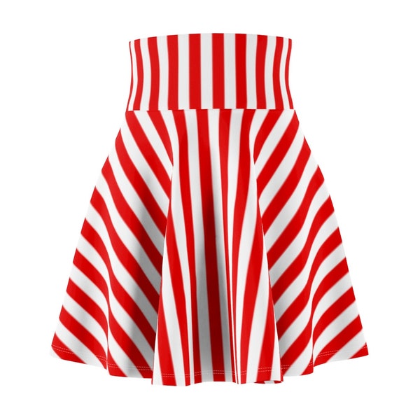 Red and White Striped Skirt - Etsy