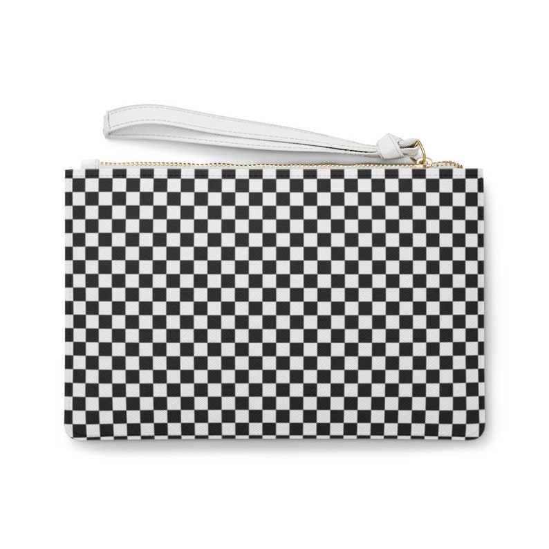 Black White Checkerboard Bag Checkered Clutch Bag Chessboard - Etsy