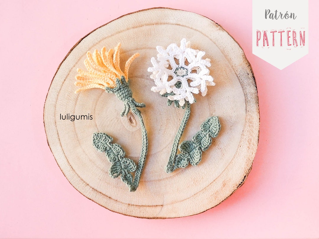 Dandelion Crochet Pattern Applique Flowers Crochet Patterns Plants ...