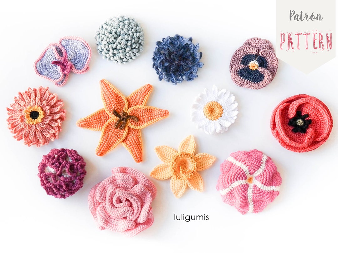Flowers Crochet Pattern Appliques Spring Crochet Pattern Poppy, Crochet ...