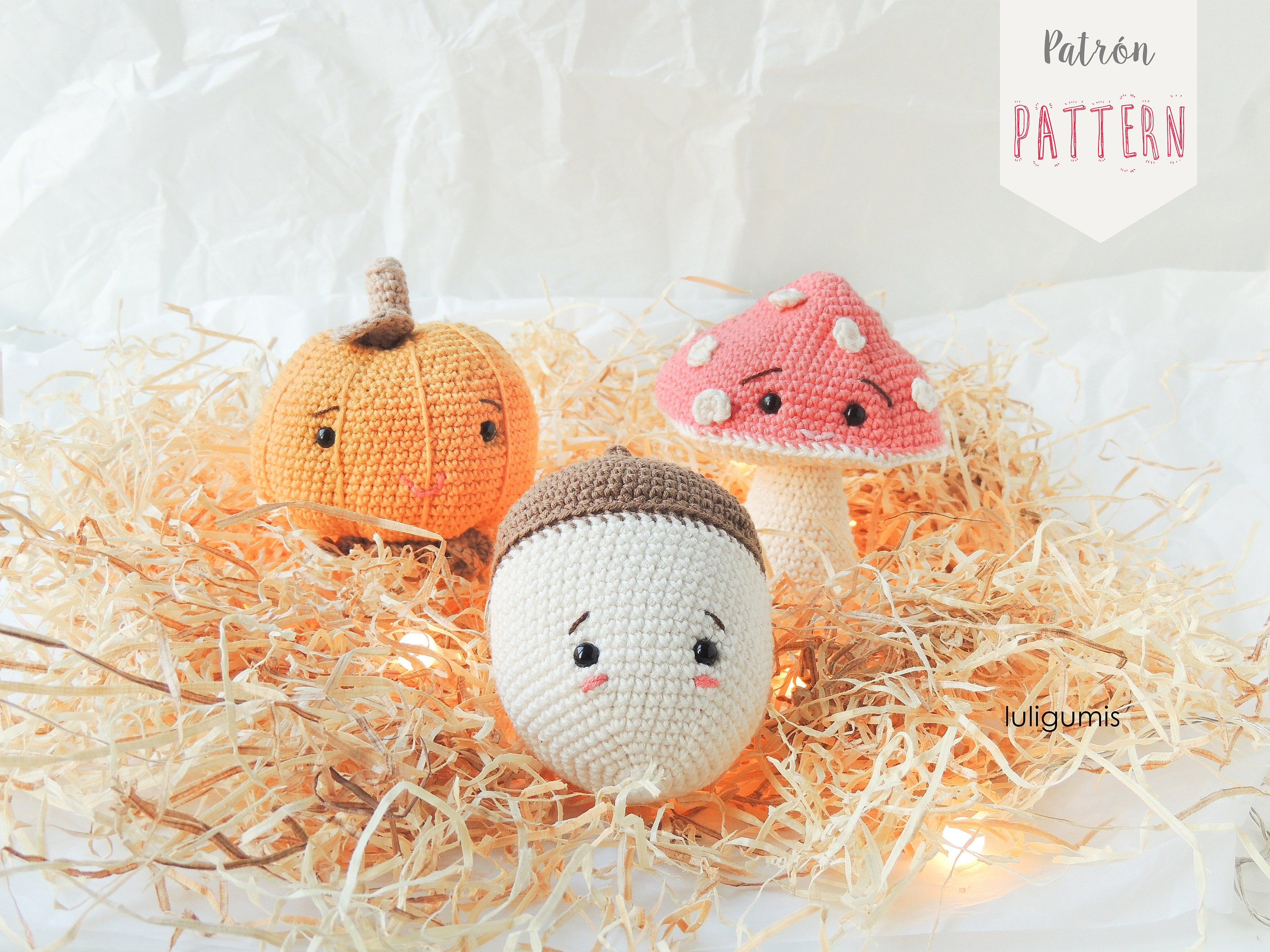 Fall Amigurumi Crochet Pattern: Pumpkin, Acorn, Mushroom (PDF Pattern ...