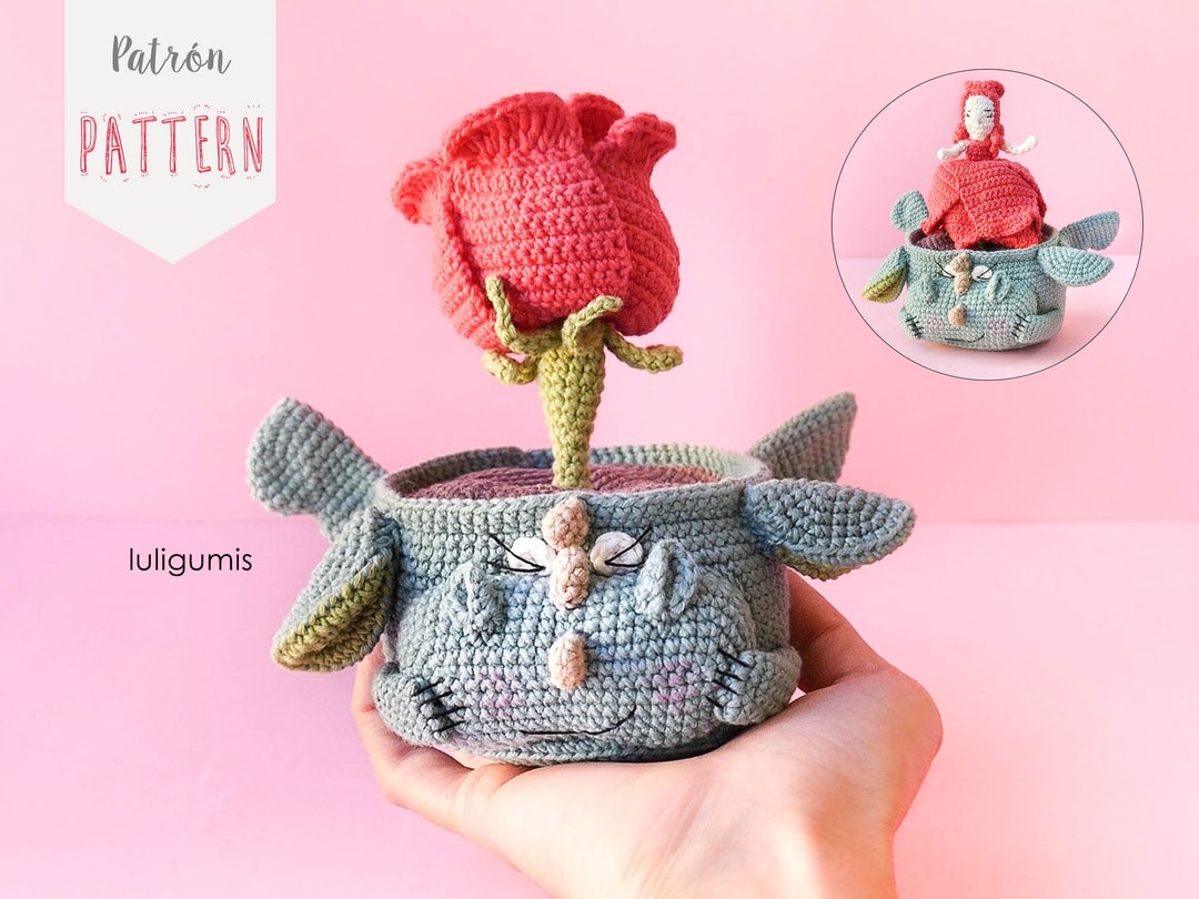Reversible Rose Fairy Crochet Pattern: Dragon Flower Pot Princess (PDF ...