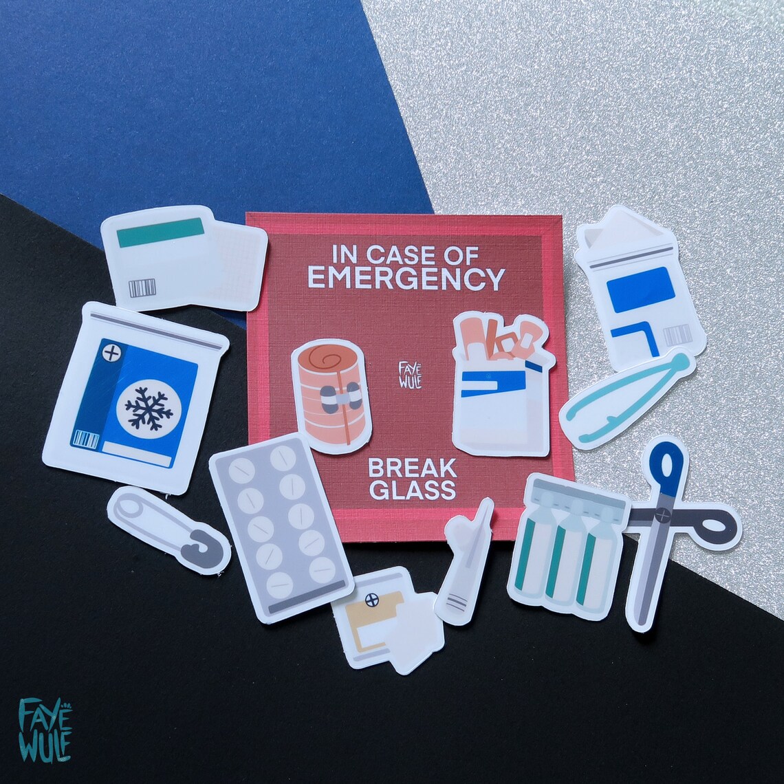First Aid Kit Sticker Pack Die-cut Stickers Cute Medicine Emergency ...