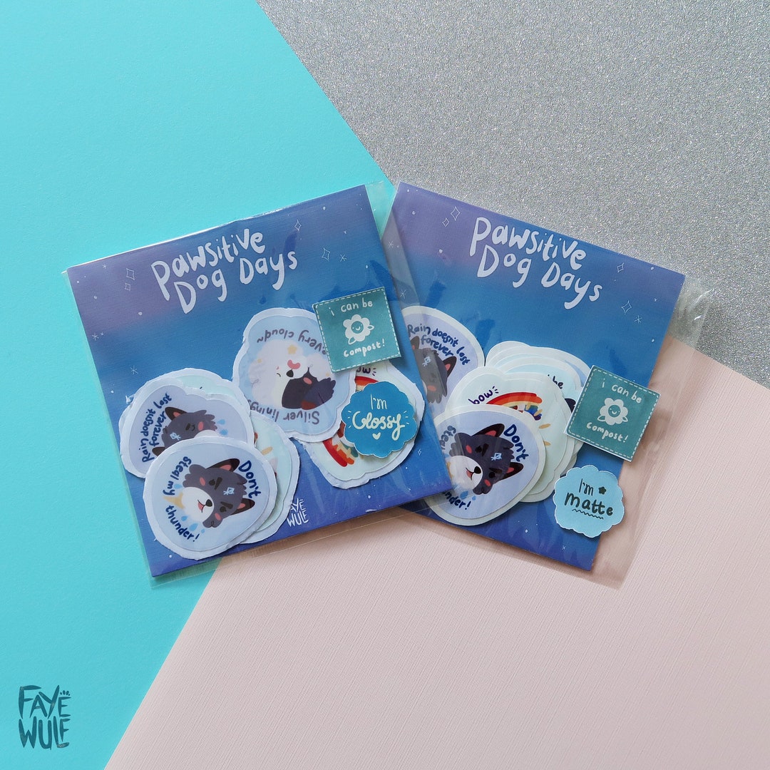 Pawsitive Dog Days Sticker Pack Die-cut Stickers Cute - Etsy