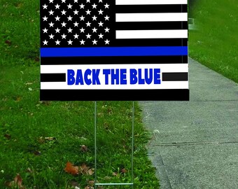 Thin Blue Line Lawn Sign - Etsy