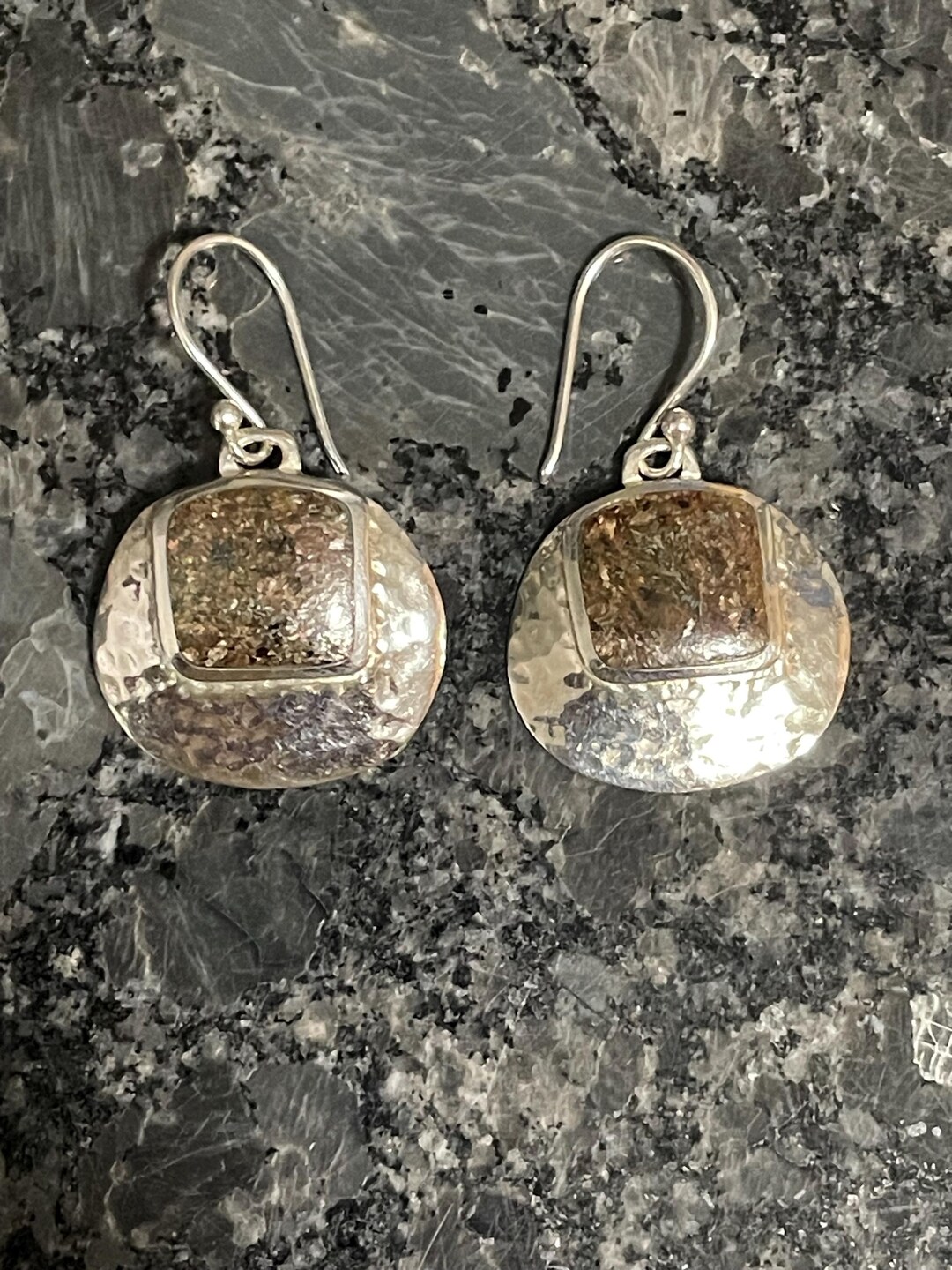 Silpada Retired Hammered Sterling Silver Bronzite Dangle Earrings W1414 ...