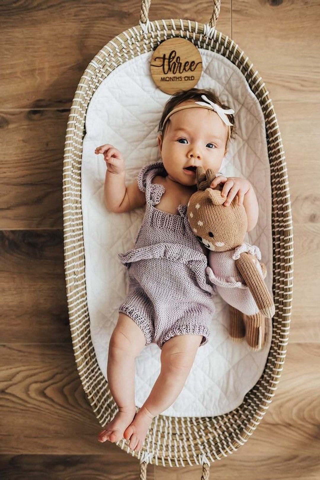 Soft Cotton Hand Knit Frilly Romper Custom New Baby Gift Cuddle and ...