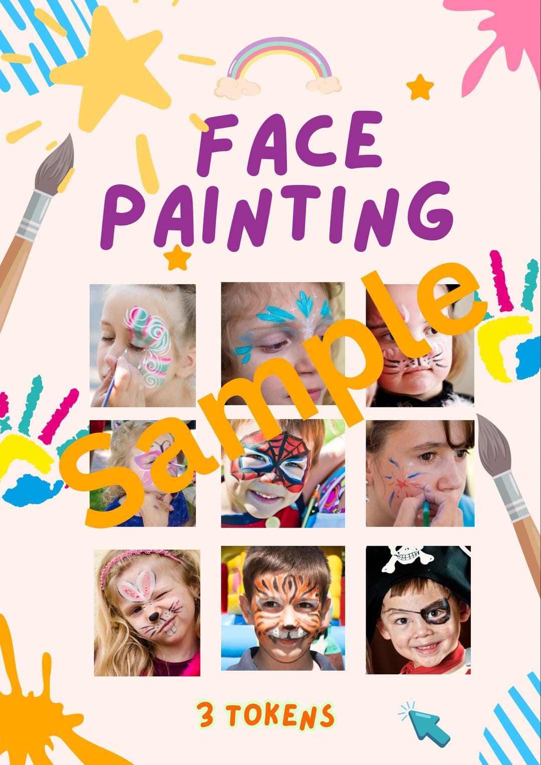 Editable Face Painting Poster - Etsy