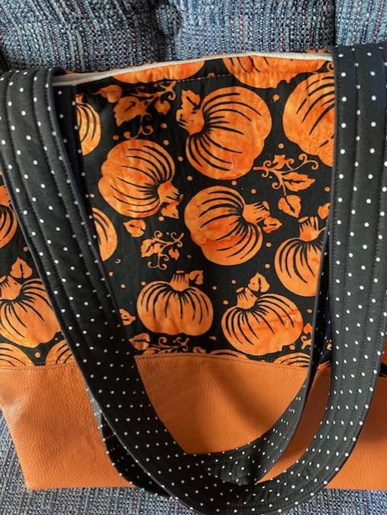 Fall Tote Bag - Pumpkin Tote Bag - Large Tote Bag - Pumpkin Shoulder ...