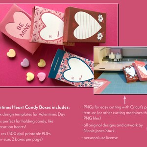 Valentines Heart Candy Boxes / Printable Craft / PDF and PNG / Digital ...