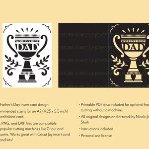 World's Best Dad Trophy Father's Day Insert Card SVG Cut Files / Insert ...