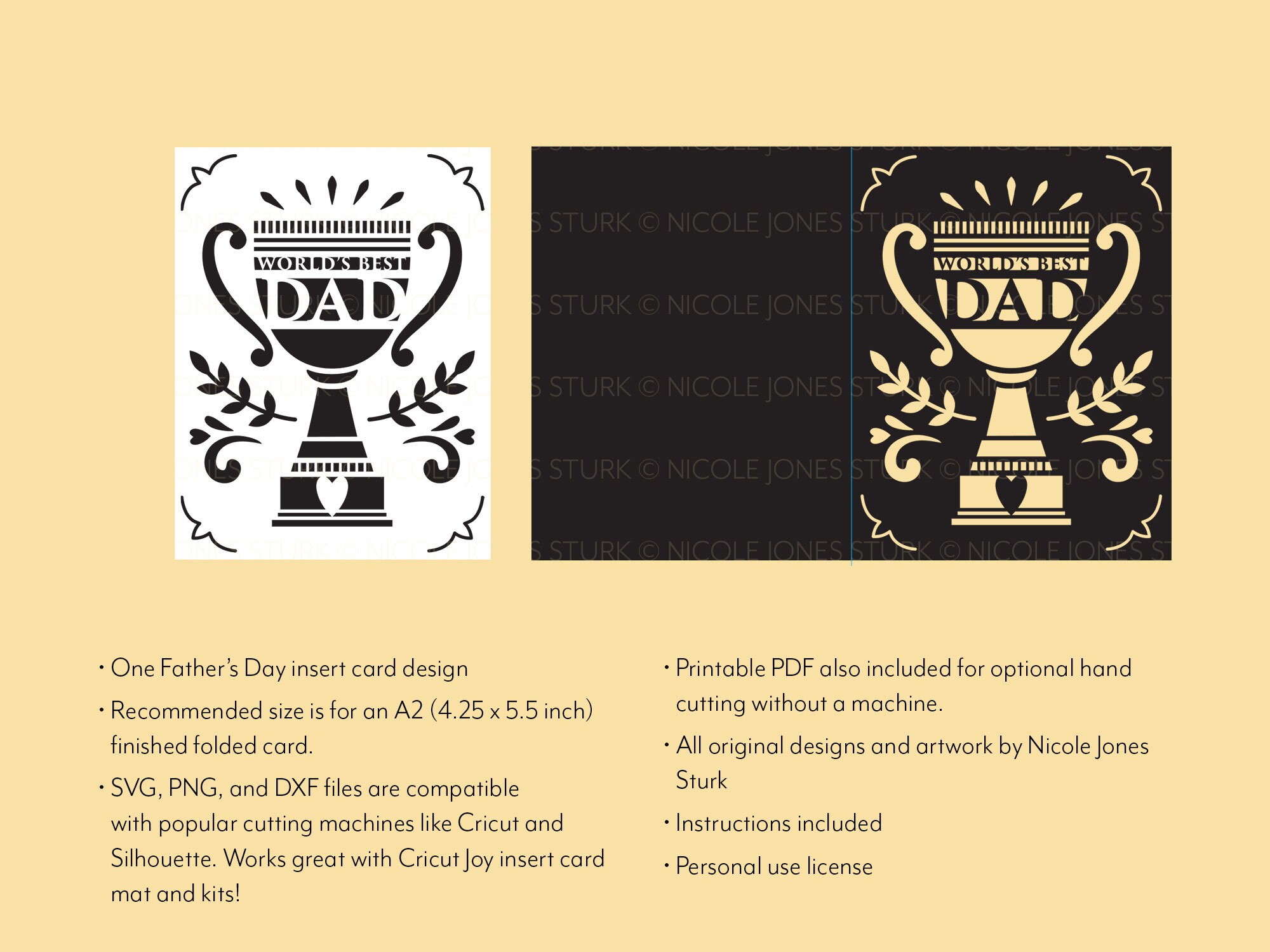 World's Best Dad Trophy Father's Day Insert Card SVG Cut Files / Insert ...
