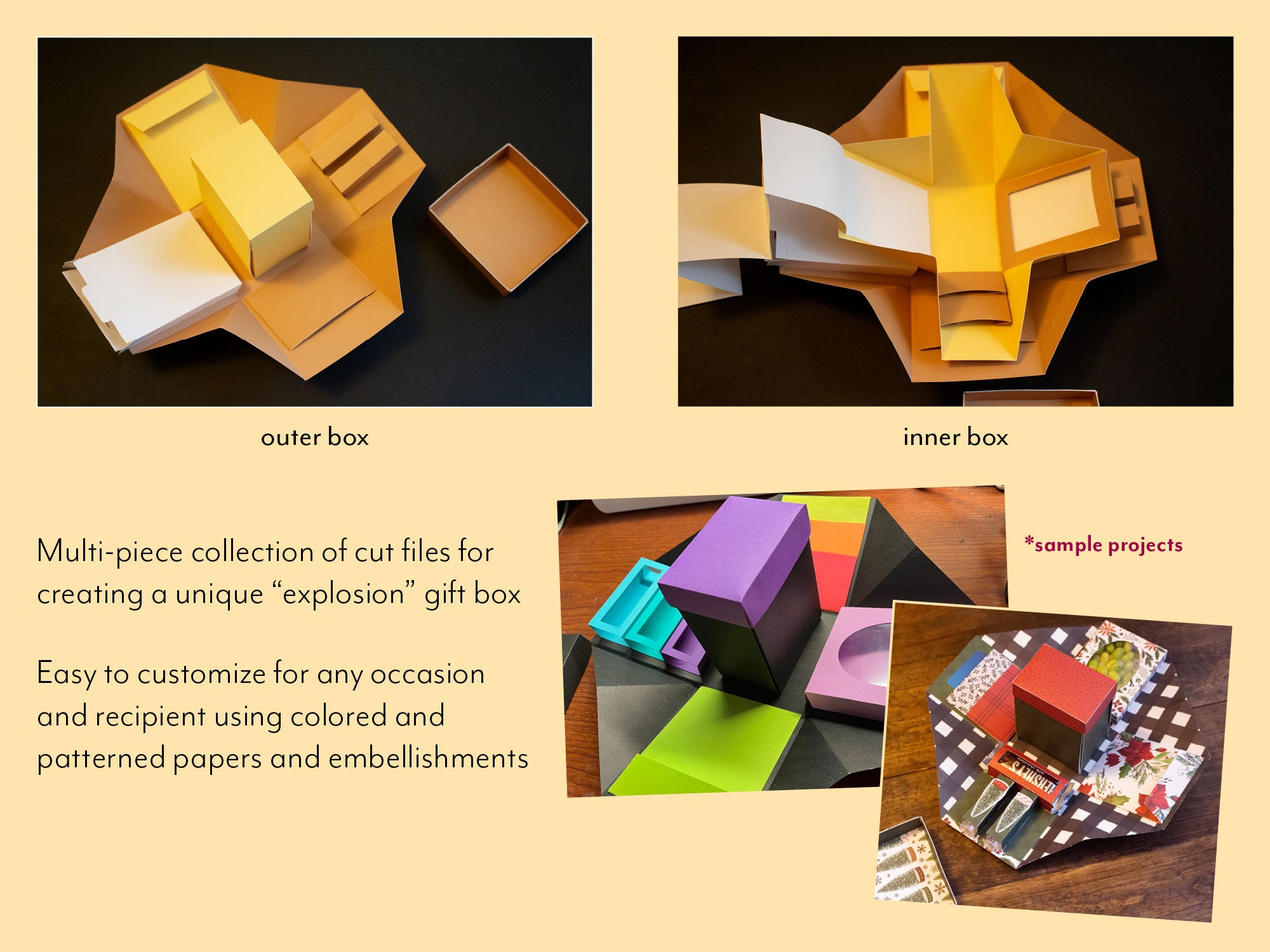 Explosion Gift Box Template / Cut Files / Printable Templates - Etsy