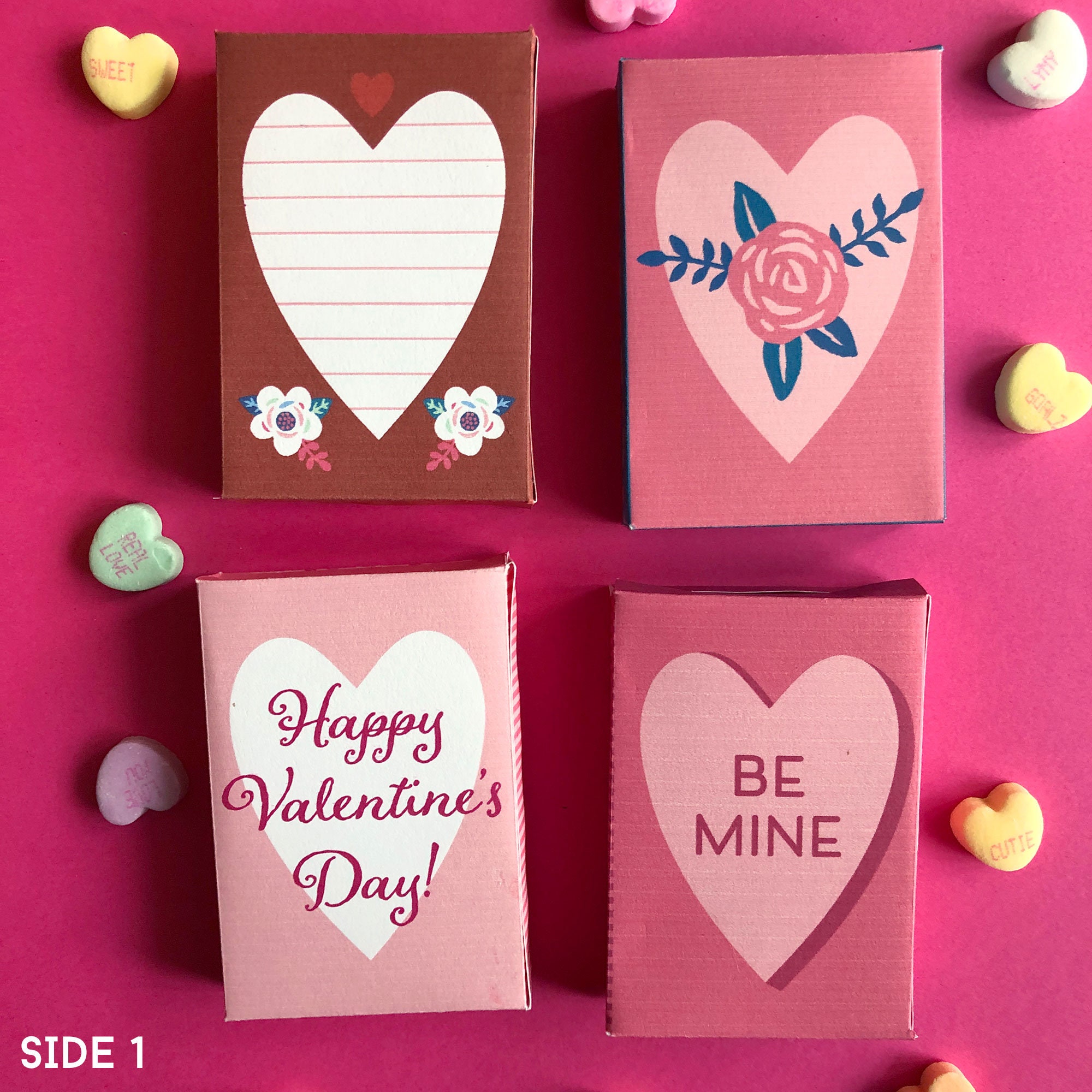 Valentines Heart Candy Boxes / Printable Craft / PDF and PNG / - Etsy