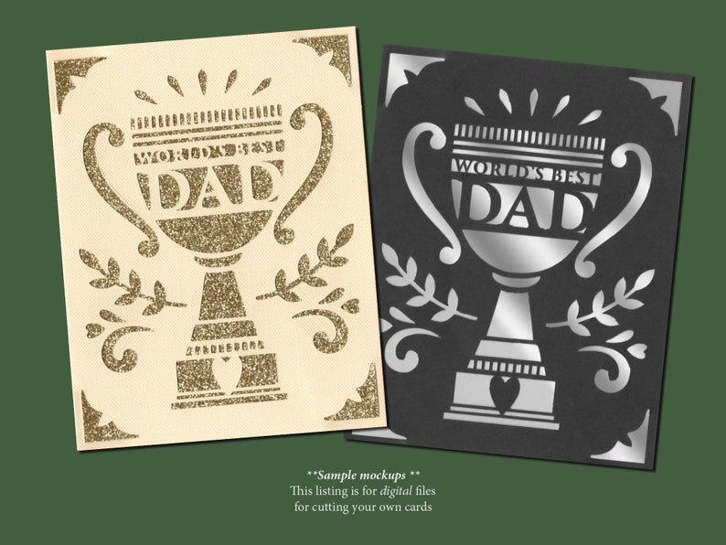 World's Best Dad Trophy Father's Day Insert Card SVG Cut Files / Insert ...