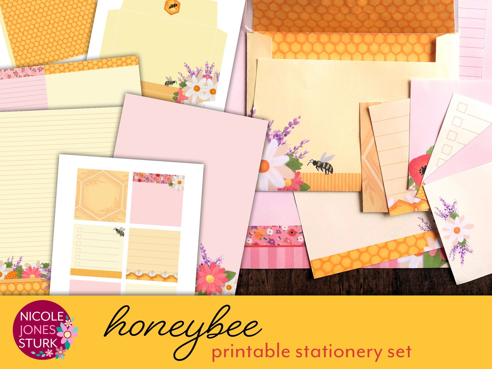 Honeybee Printable Stationery Set / Bee Printables / Papers - Etsy