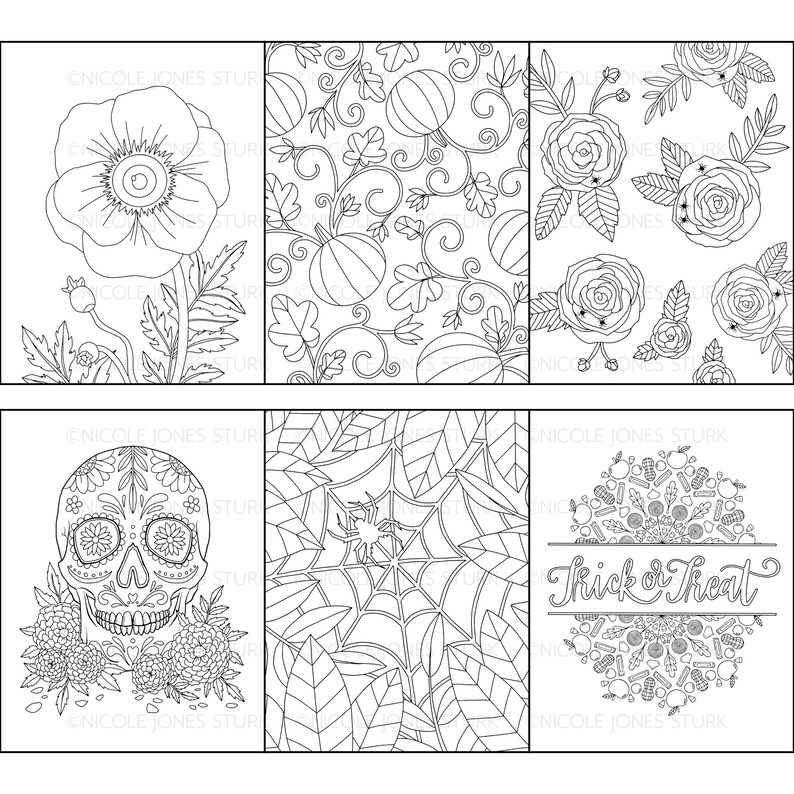PRETTY CREEPY: Boo-tiful Designs for Coloring / Printable Halloween ...