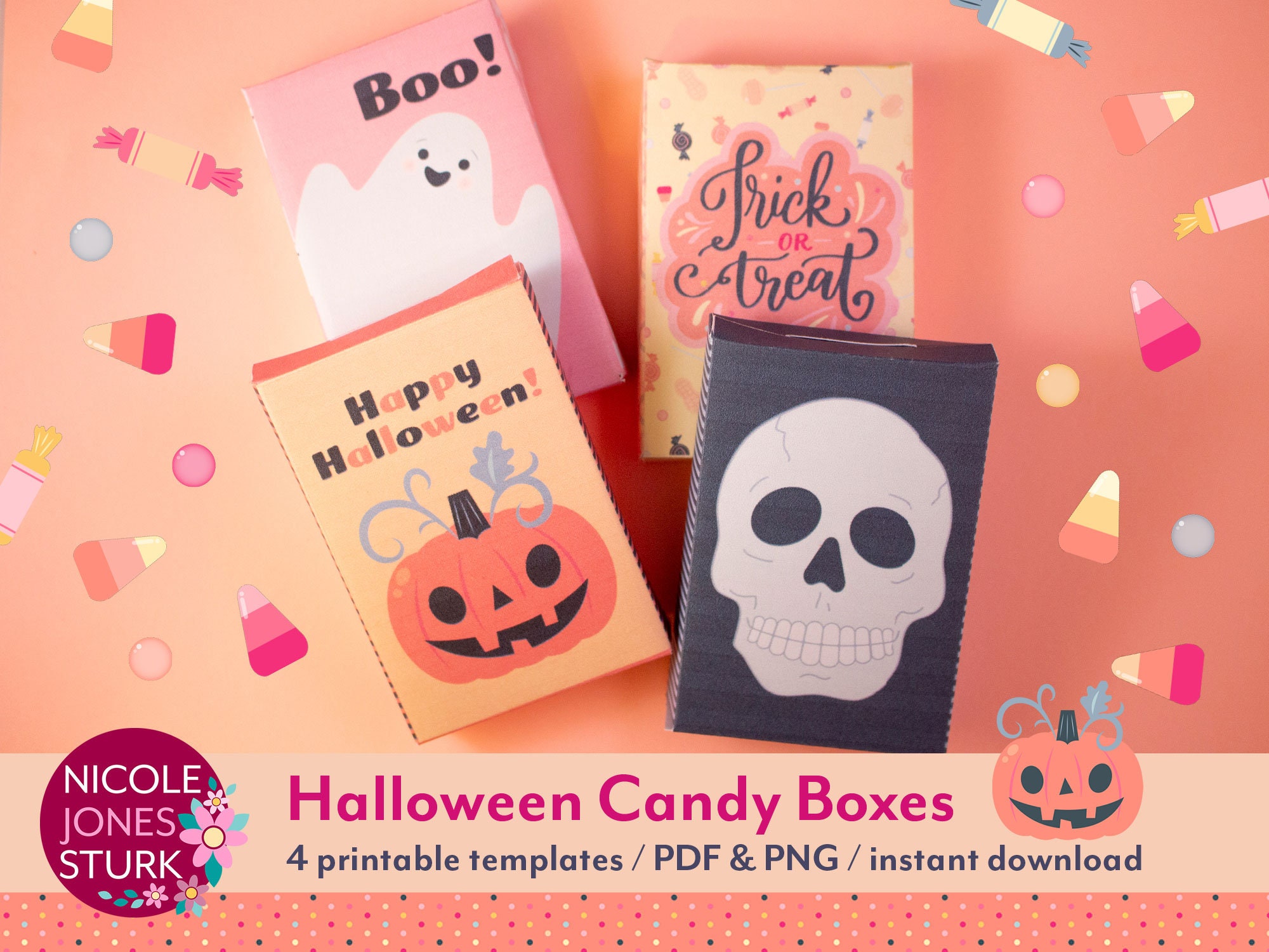 Halloween Candy Boxes / Printable Templates / PDF and PNG / - Etsy Canada