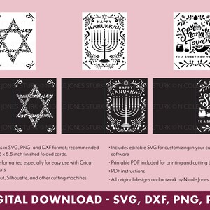 Jewish Holiday Insert Card Cut Files Bundle / SVG Card Templates ...