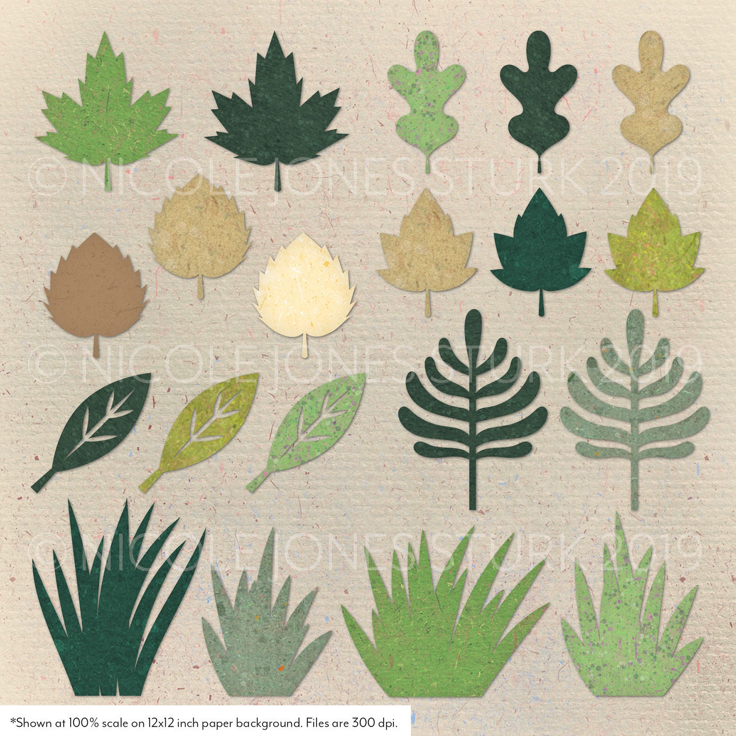 Paper Plants Digital Clip Art / Scrapbook Embellishments / Cut - Etsy