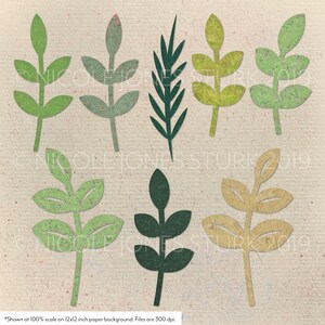 Paper Plants Digital Clip Art / Scrapbook Embellishments / Cut Paper ...