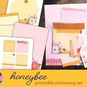 Honeybee Printable Stationery Set / Bee Printables / Papers | Etsy