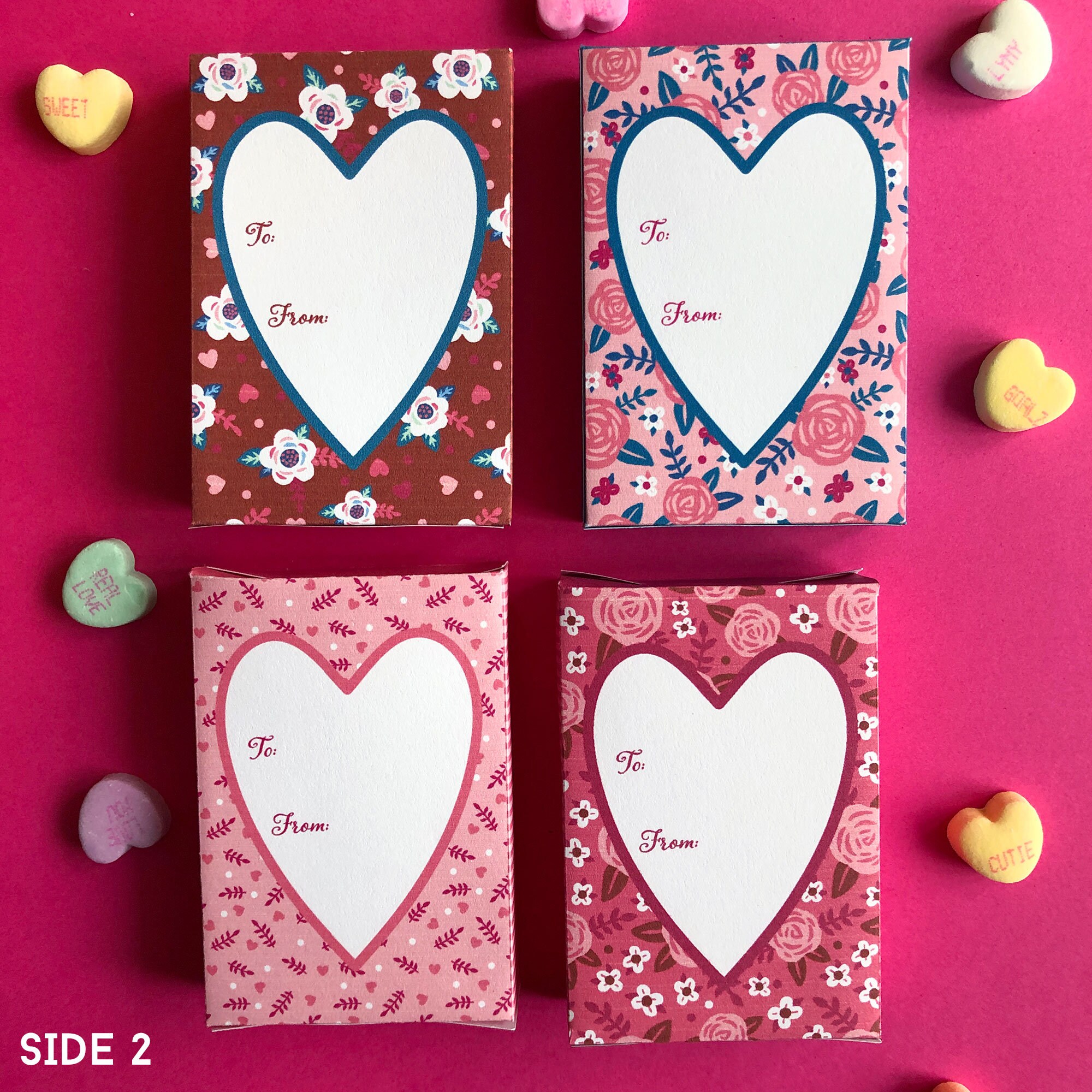 Valentines Heart Candy Boxes / Printable Craft / PDF and PNG / | Etsy
