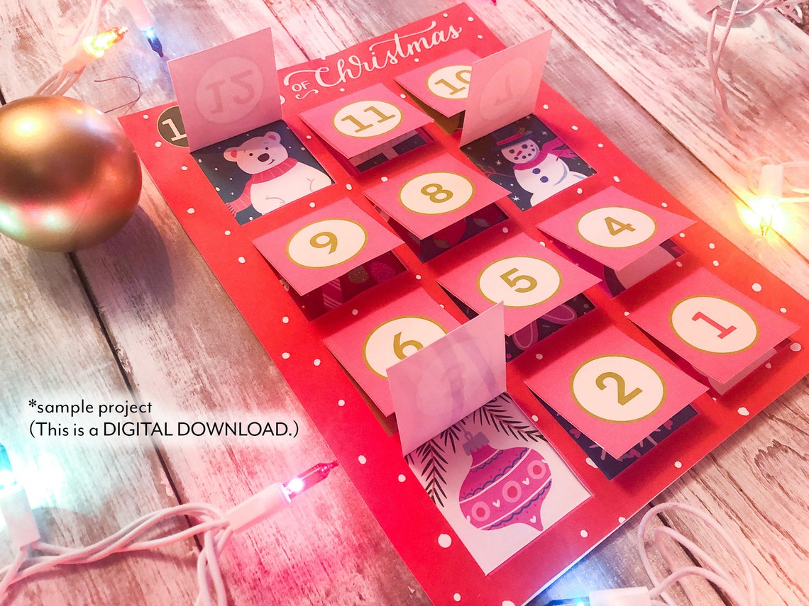 12 Days of Christmas / Cute Printable Christmas Advent Calendar / PDF ...