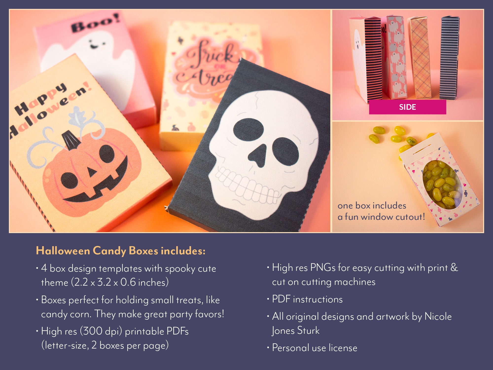 Halloween Candy Boxes / Printable Templates / PDF and PNG / - Etsy Canada