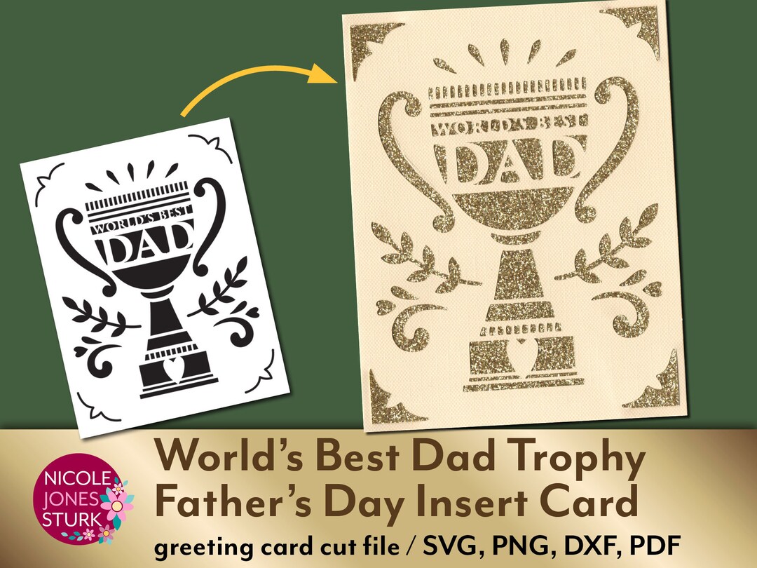 World's Best Dad Trophy Father's Day Insert Card SVG Cut Files / Insert ...