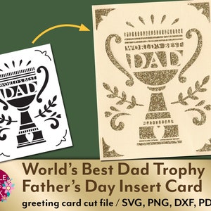 World's Best Dad Trophy Father's Day Insert Card SVG Cut Files / Insert ...