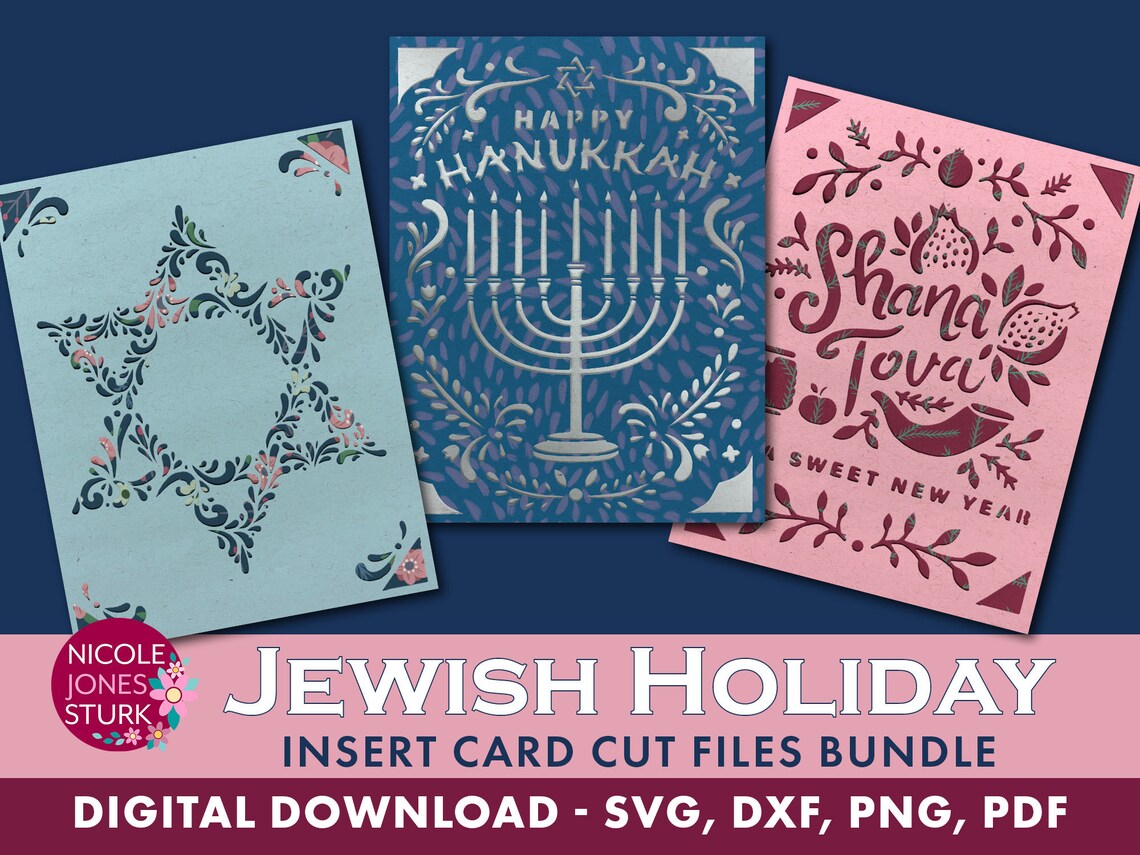 Jewish Holiday Insert Card Cut Files Bundle / SVG Card - Etsy