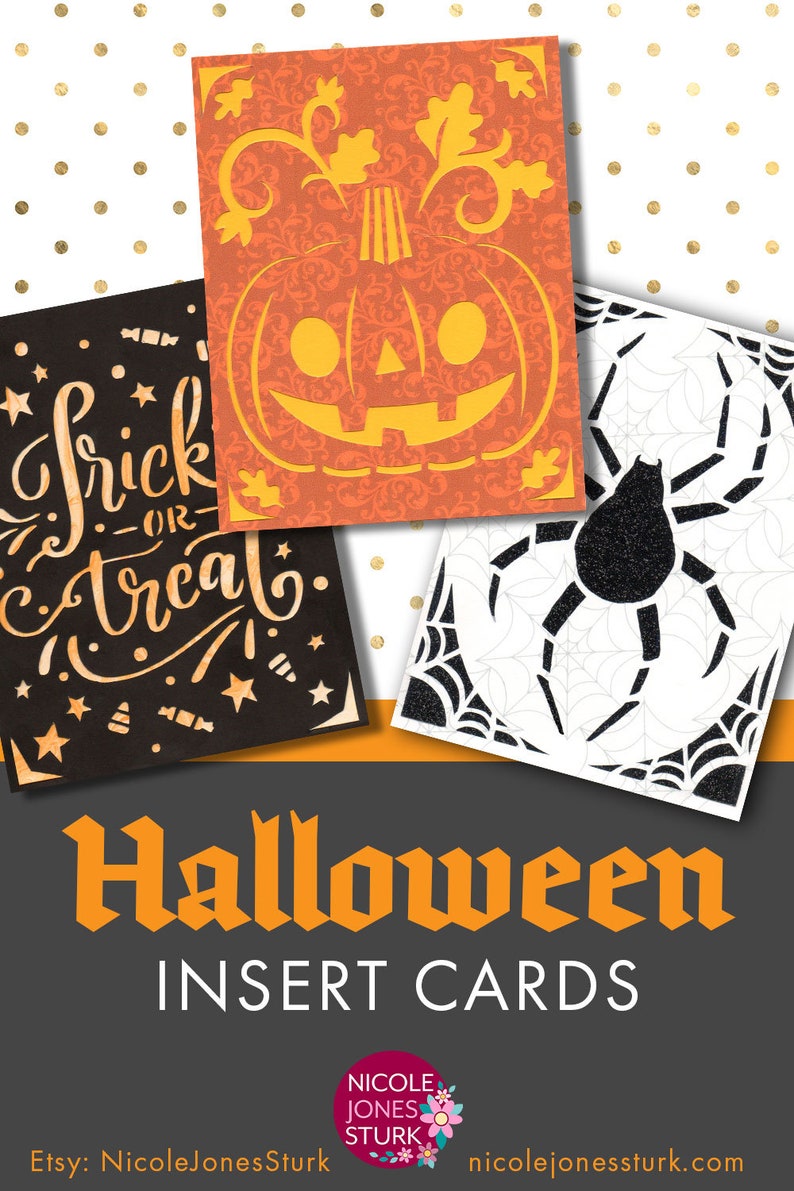 Halloween Card SVG Cut Files Bundle / Halloween Insert Card / - Etsy