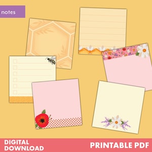 Honeybee Printable Stationery Set / Bee Printables / Papers, Sticky ...