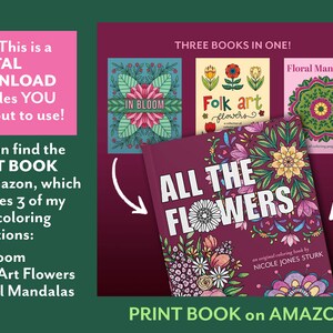In Bloom Digital Coloring Book / Adult Coloring / Printable Coloring ...