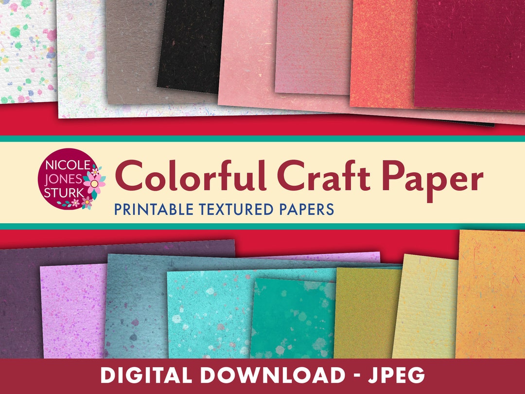 Colorful Craft Paper Printable Textured Paper / Colored Scrapbook Paper ...
