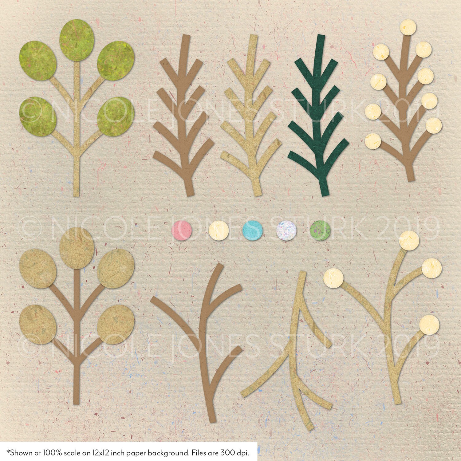Paper Plants Digital Clip Art / Scrapbook Embellishments / Cut - Etsy
