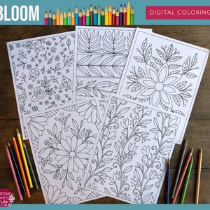 In Bloom Digital Coloring Book / Adult Coloring / Printable Coloring ...