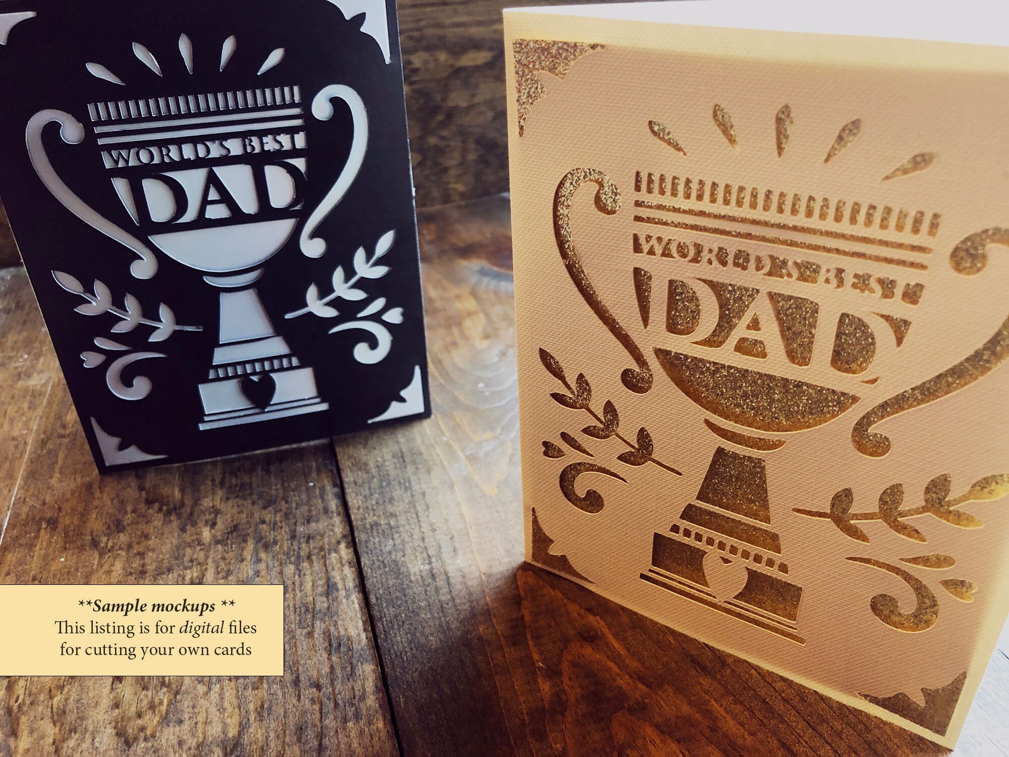 World's Best Dad Trophy Father's Day Insert Card SVG - Etsy
