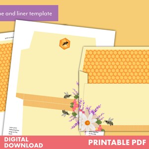 Honeybee Printable Stationery Set / Bee Printables / Papers, Sticky ...